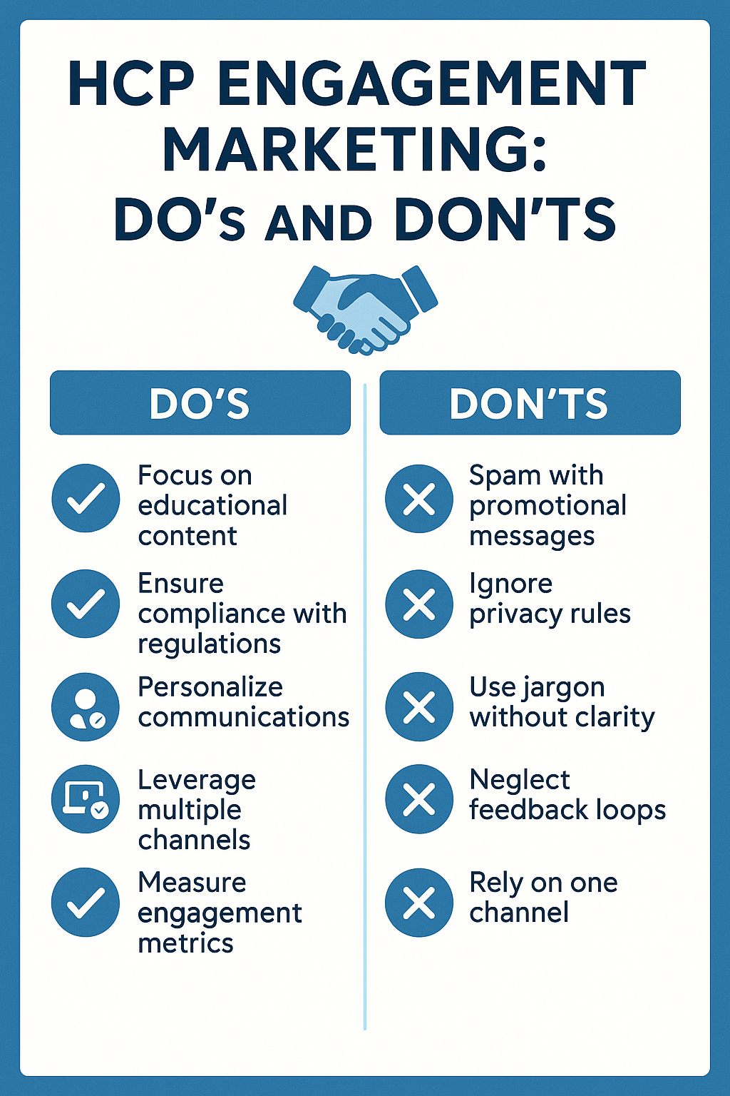 HCP Engagement Marketing: Dos and Don'ts Guide | Educational Posters Infographics | IntuitionLabs