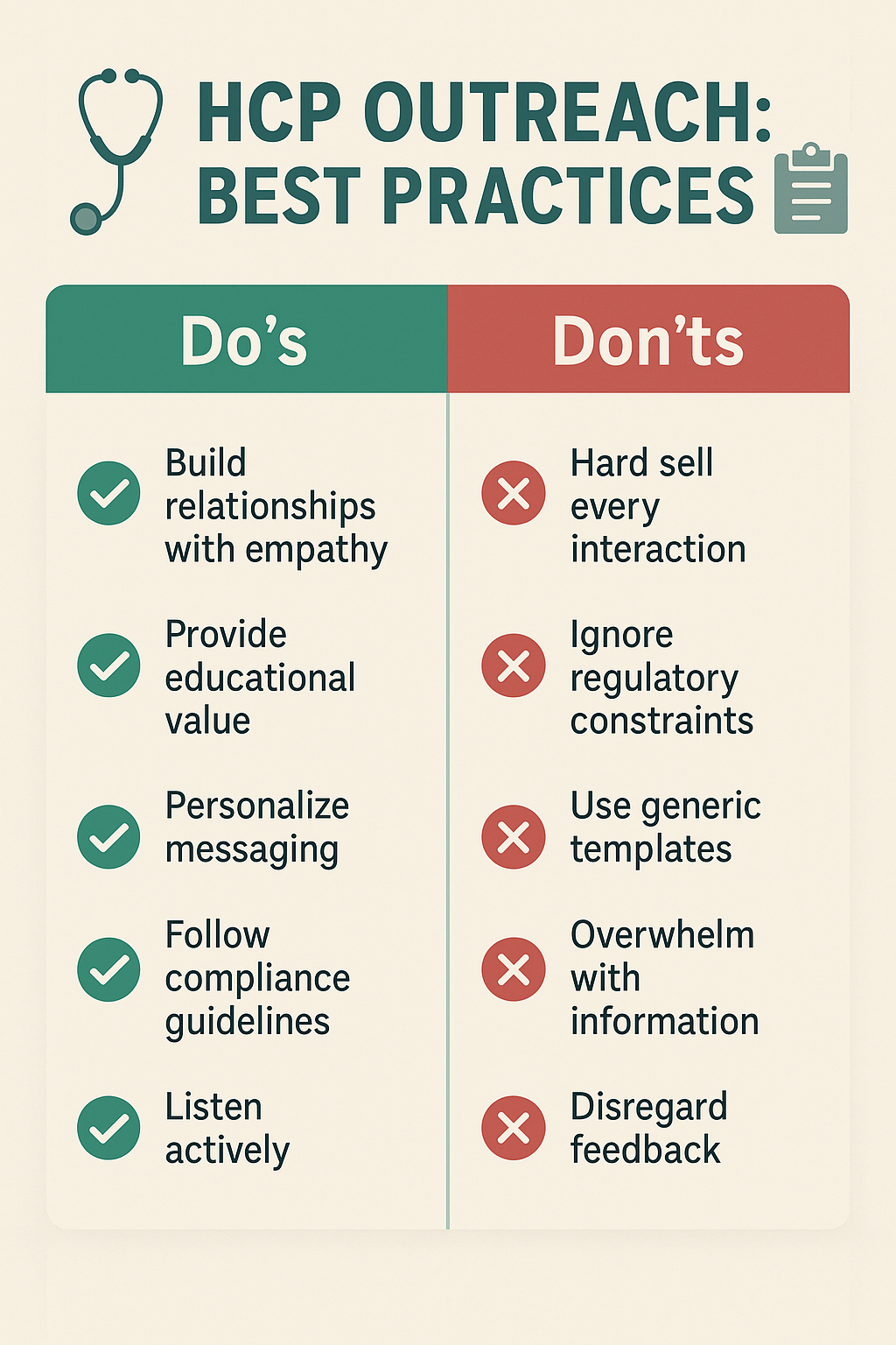 HCP Outreach: Best Practices, Do's and Don'ts Guide | Educational ...