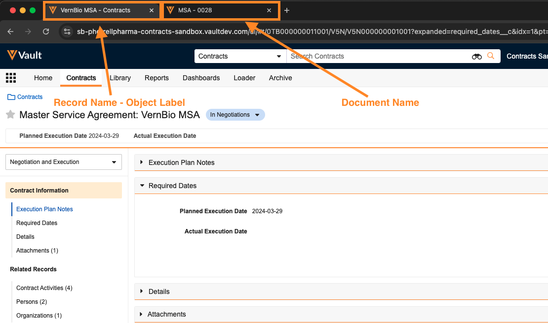 Vault Contract Management System Showing MSA Details | Veeva Vault ...
